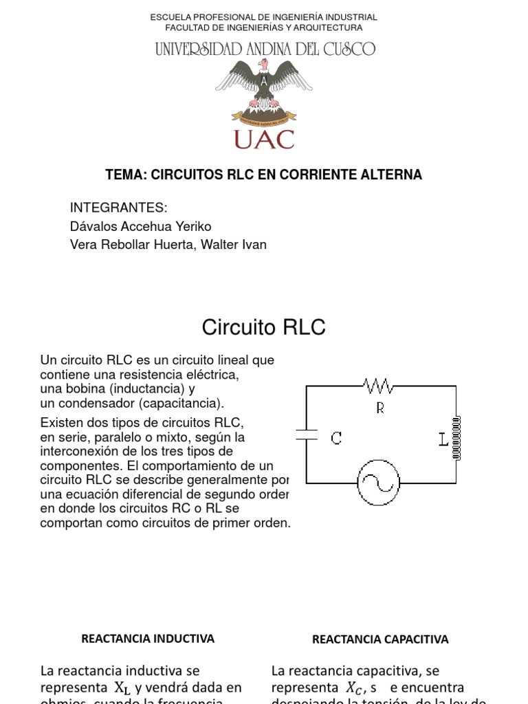 Circuito RLC | PDF | Inductor | Impedancia eléctrica