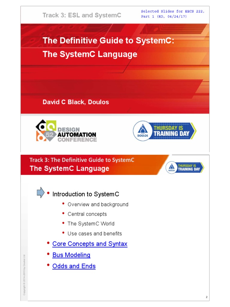 The Definitive Guide To Systemc The Systemc Language Pdf Interface Computing Digital