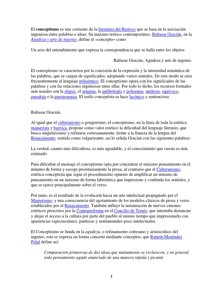 Conceptismo | PDF | Literatura española | Literatura en español