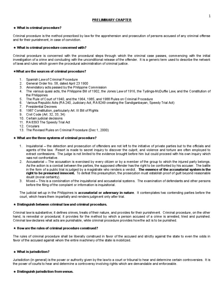 Criminal Procedure Reviewer Rule 110 112 | PDF | Jurisdiction | Prosecutor