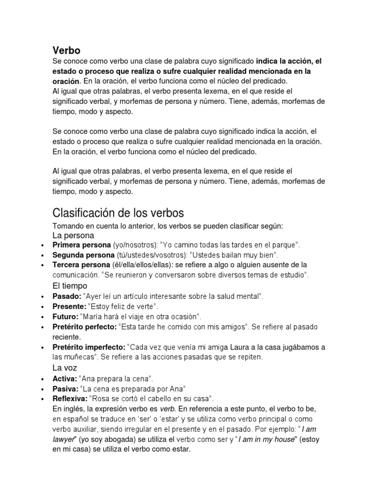 Clasificación y Uso de Verbos | PDF | Numero Gramatical | Coma