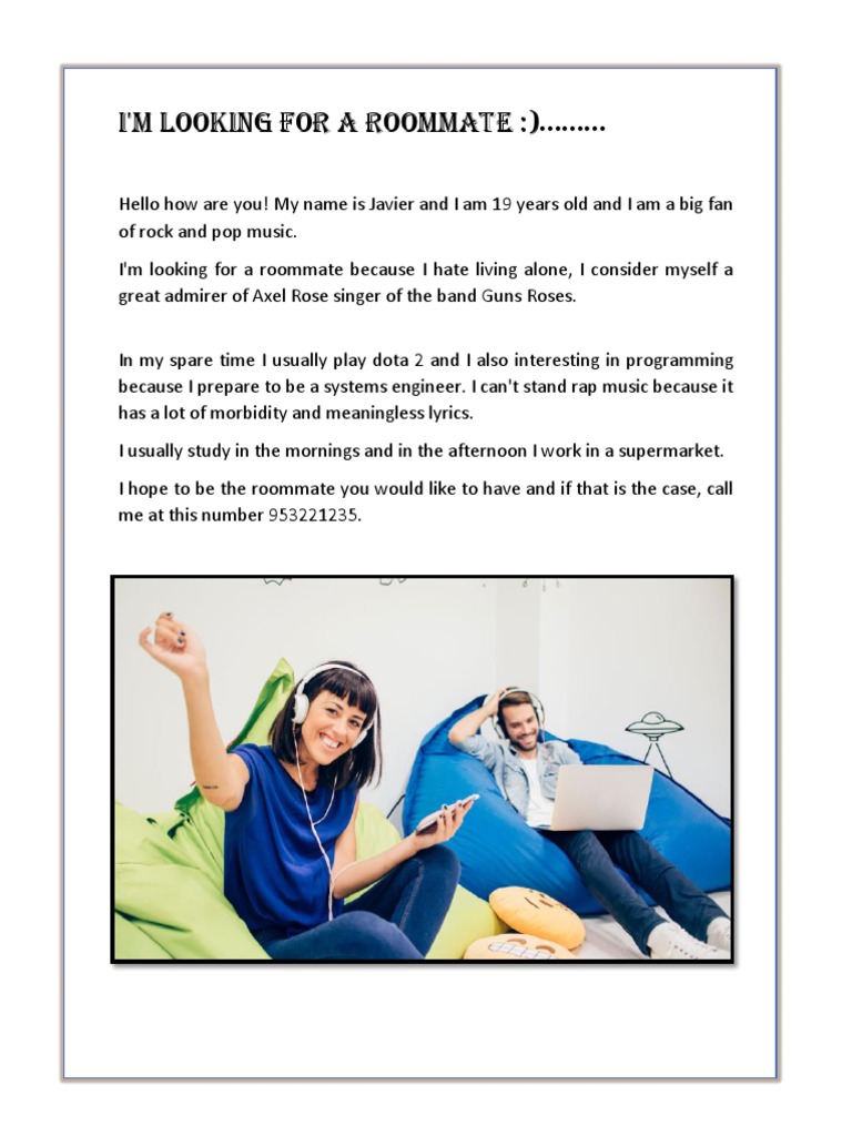 I'M Looking For A Roommate:) | PDF