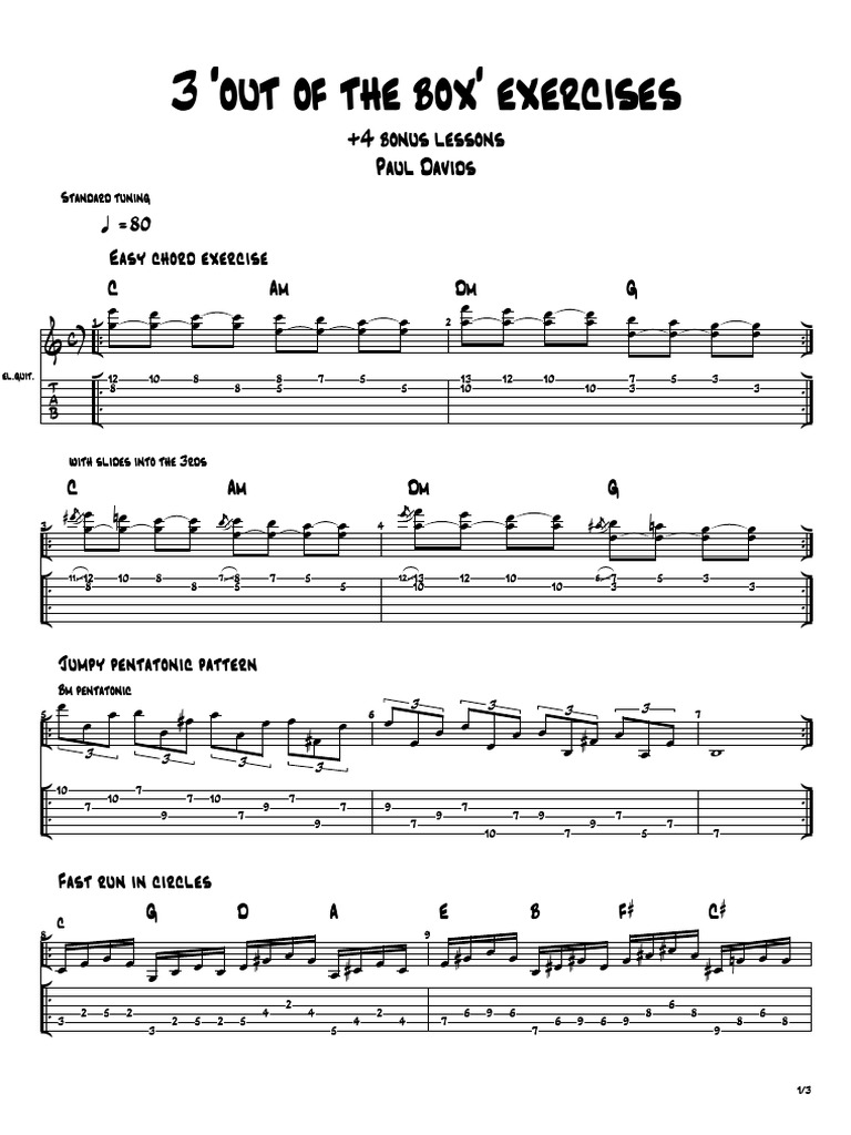3 Out of The Box Finger Exercises | PDF | Musical Compositions | Necked ...
