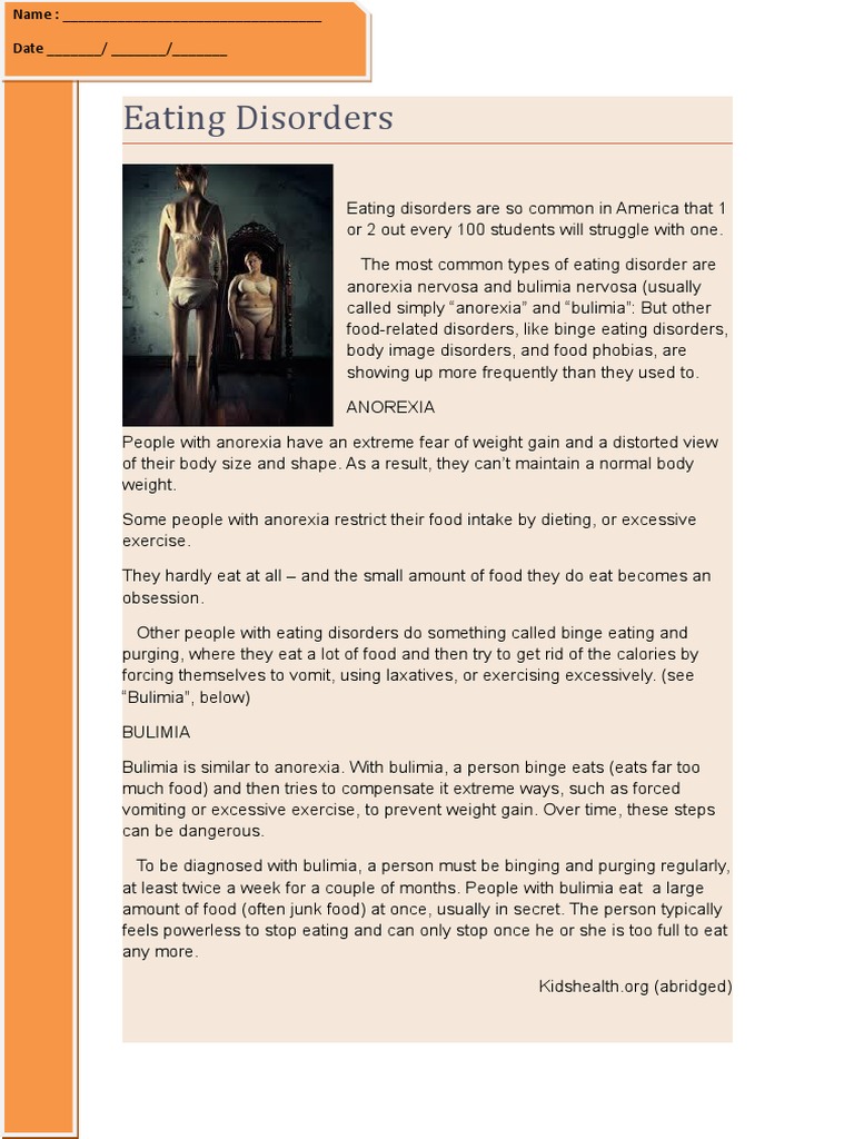 Overview of Eating Disorders | PDF | Bulimia Nervosa | Eating Disorder