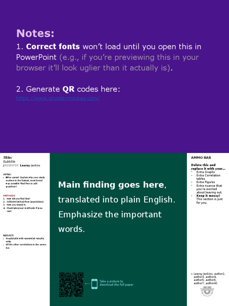 Betterposter Template Landscape | PDF | Qr Code | Computing