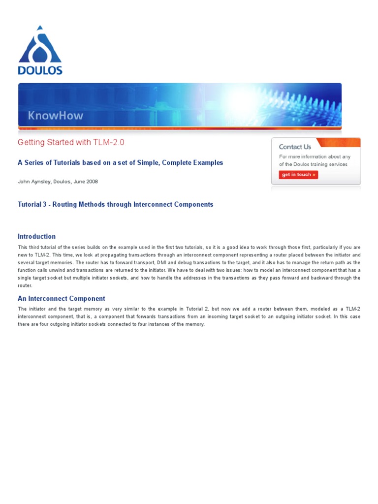 Getting Started With TLM-2.0 | PDF | Network Socket | Router (Computing)