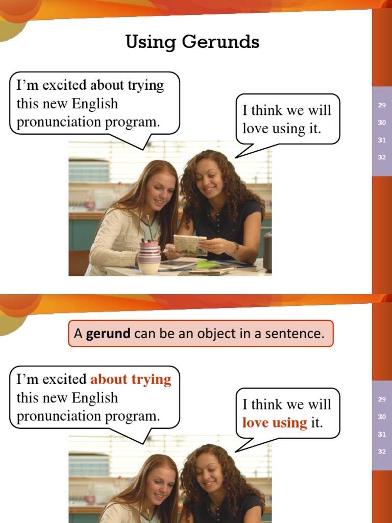 Using Gerunds: I'm Excited About Trying This New English Pronunciation ...