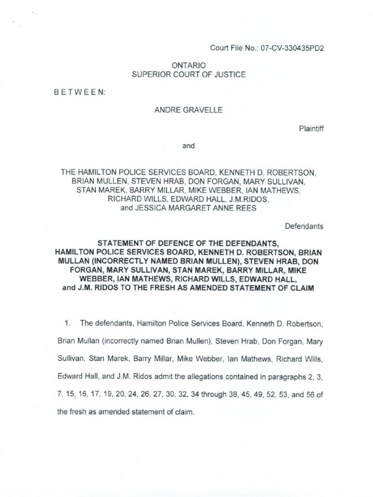 Statement of Defence | PDF