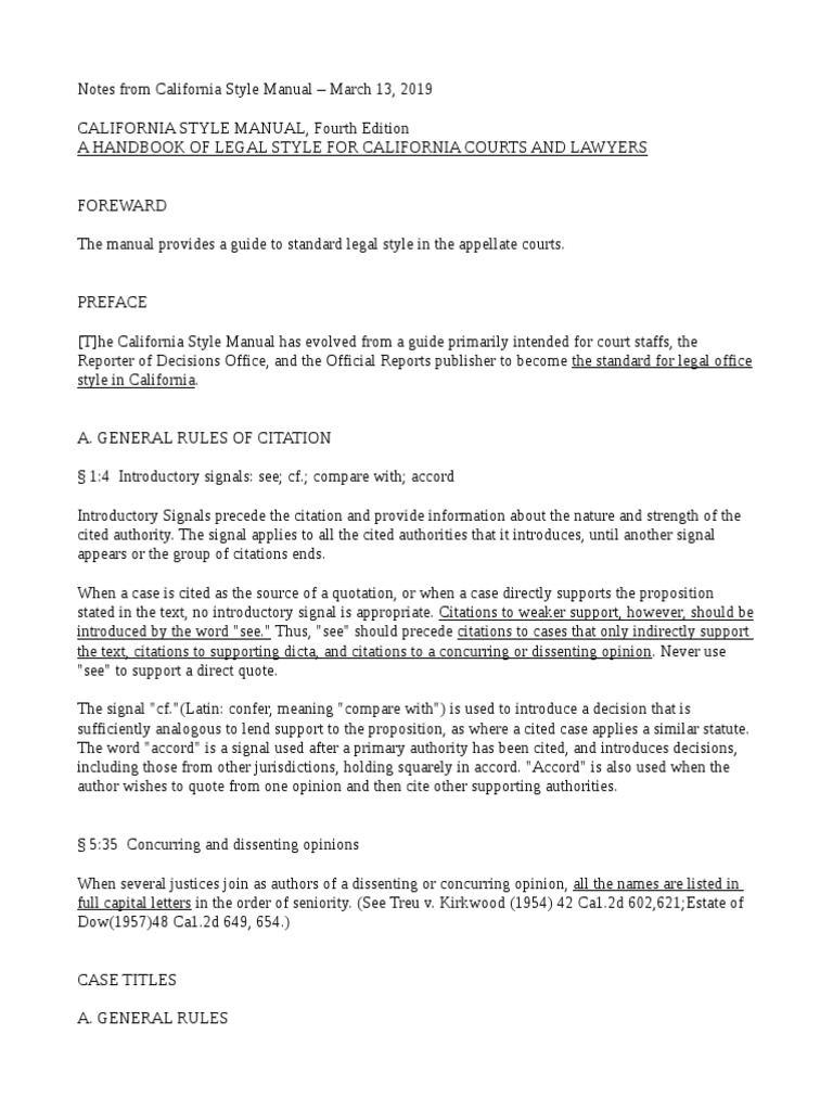 Notes From California Style Manual | PDF | Trustee | Government