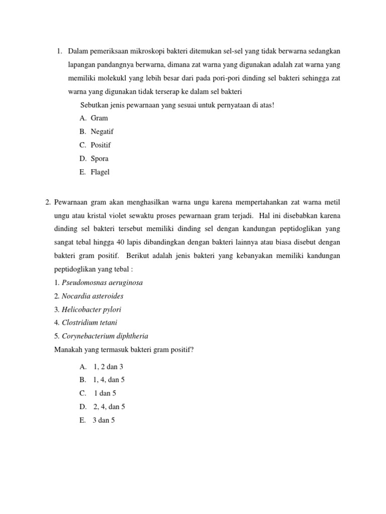 Soal Ukom Bakteri 1 | PDF