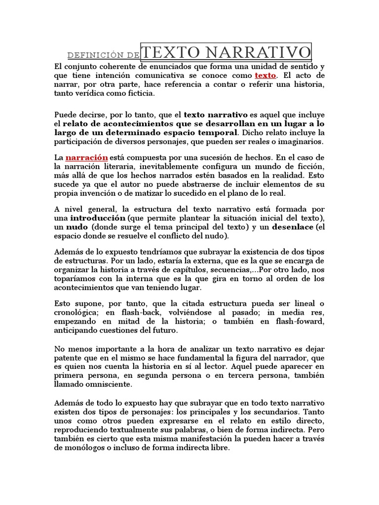Textos Narrativos | PDF | Narrativa | Narración