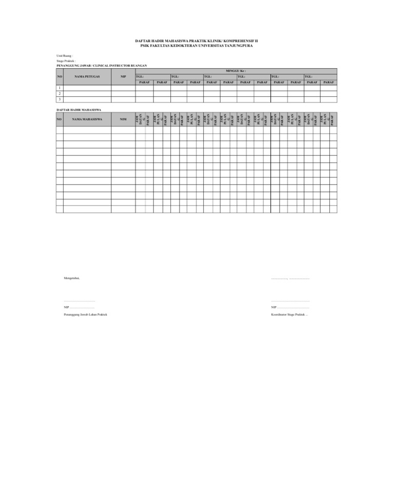 Format Absensi Mahasiswa | PDF