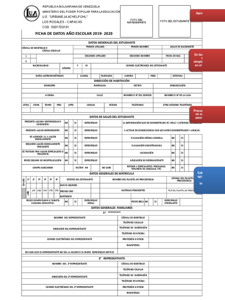 Ficha de Inscripción Del Lua | PDF | Educación avanzada