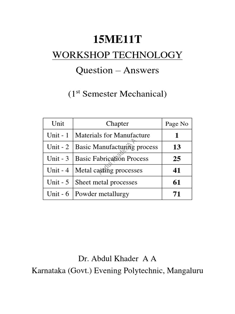 Workshop Technology Unit 1 Pdf Annealing Metallurgy Heat Treating
