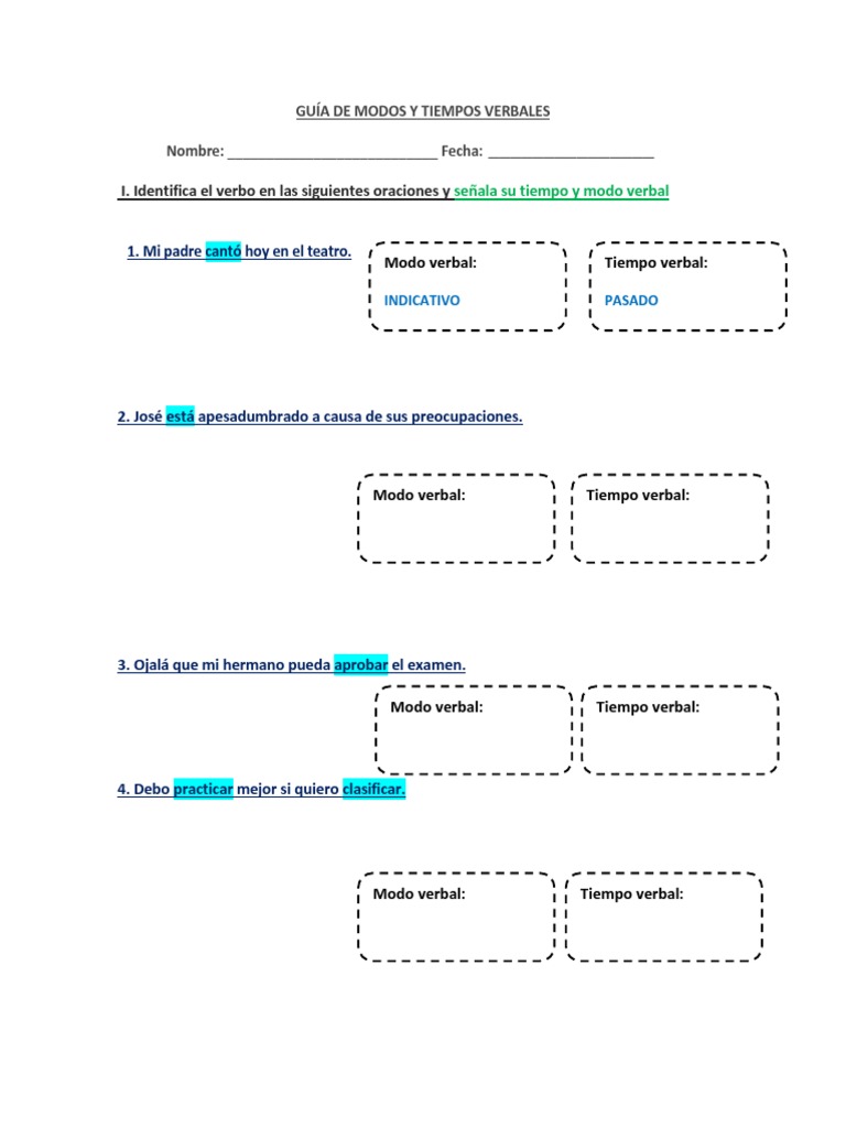 Guía de Modos y Tiempos Verbales | PDF