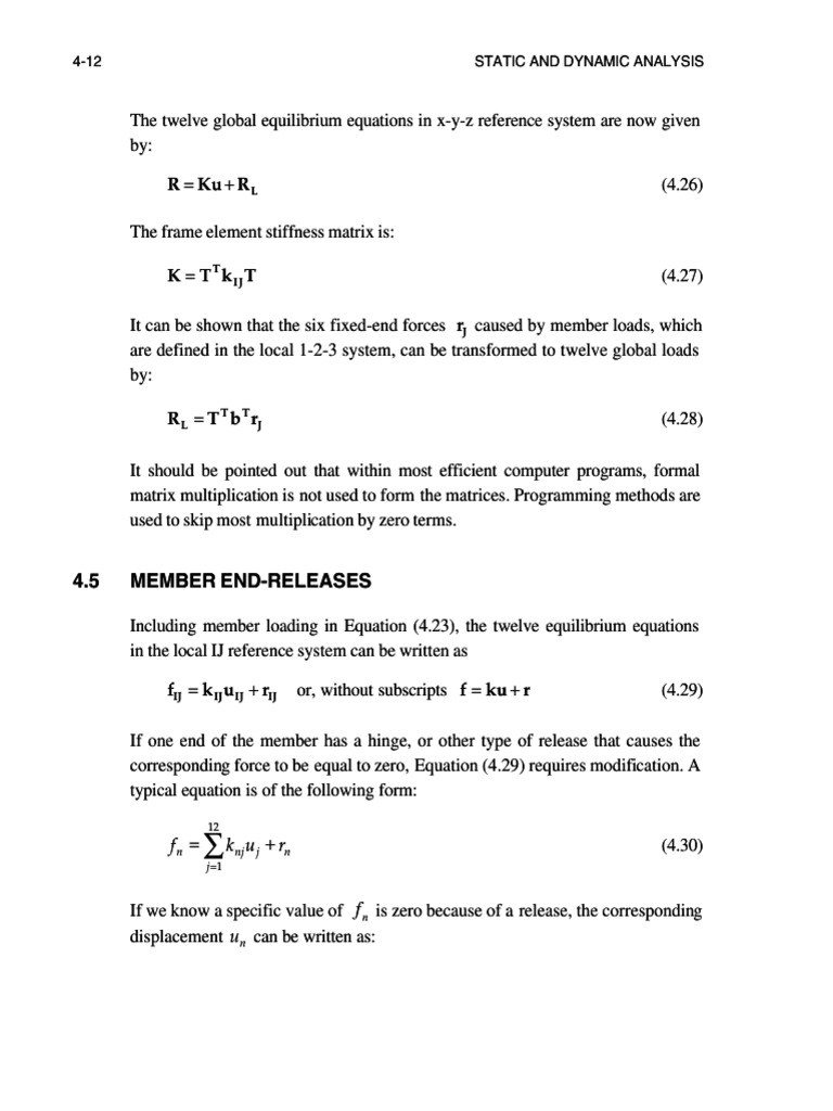 Structural Analisys 10 | PDF | Matrix (Mathematics) | Finite Element Method