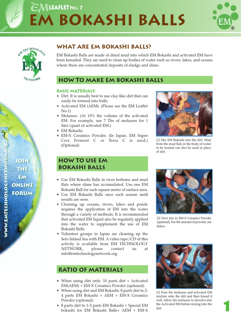 How to Make and Use EM Bokashi Balls to Clean Bodies of Water | PDF ...