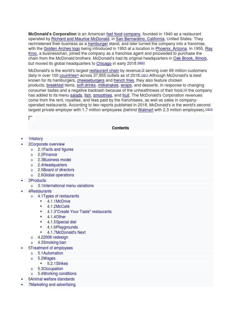 Mcdo | PDF | Mc Donald's | Companies
