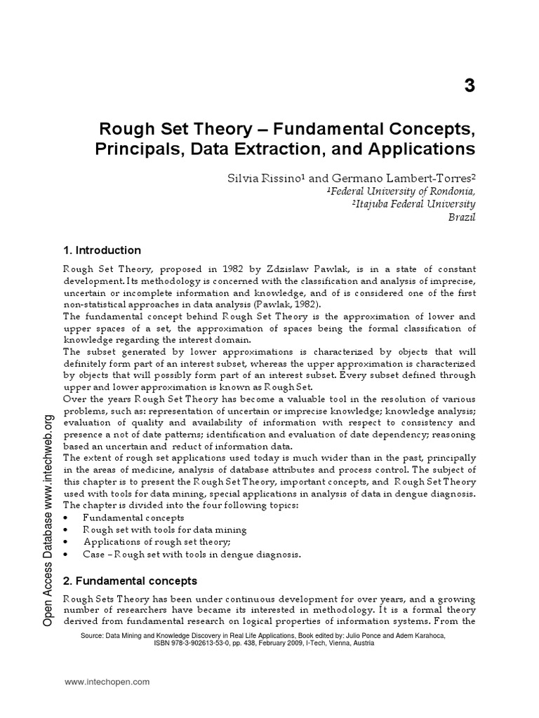 Rough Set Theory | PDF | Data Mining | Fuzzy Logic