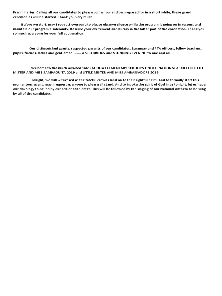 Script For Coronation | PDF