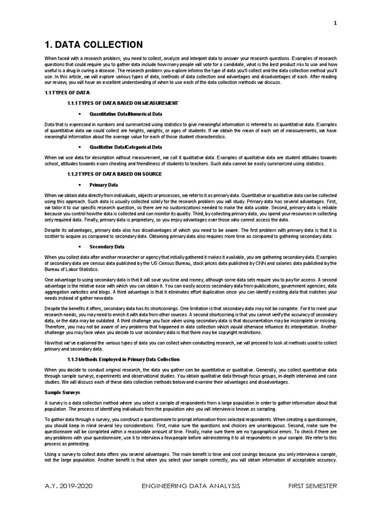 01 Data Collection | PDF | Sampling (Statistics) | Survey Methodology