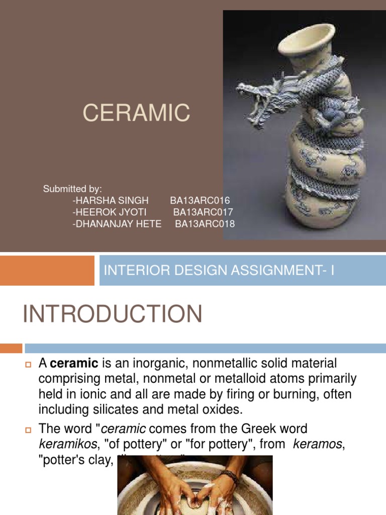 Ceramic: Interior Design Assignment-I | PDF | Ceramics | Pottery