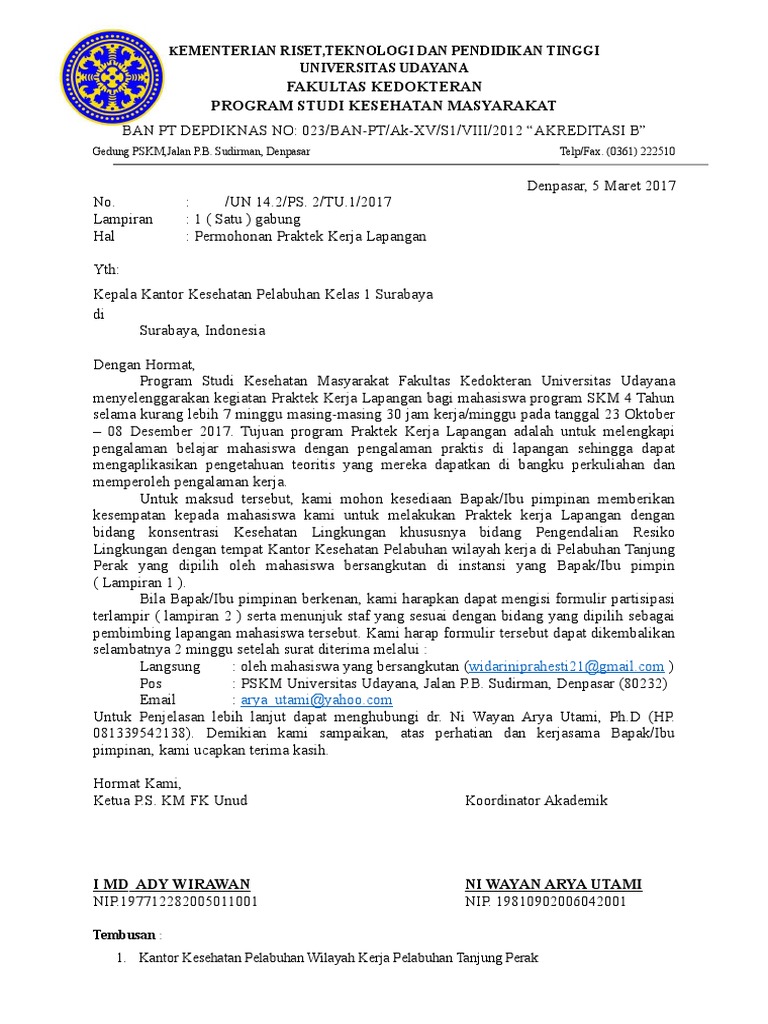 Surat Permohonan Magang | PDF