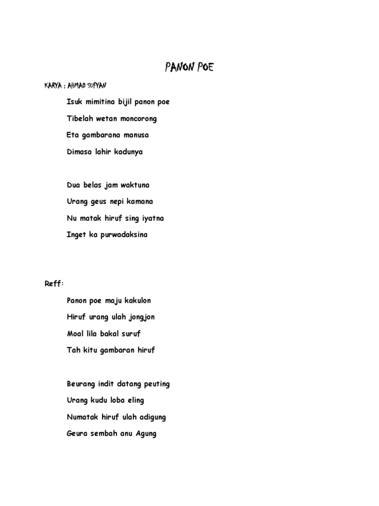 Panon Poe | PDF