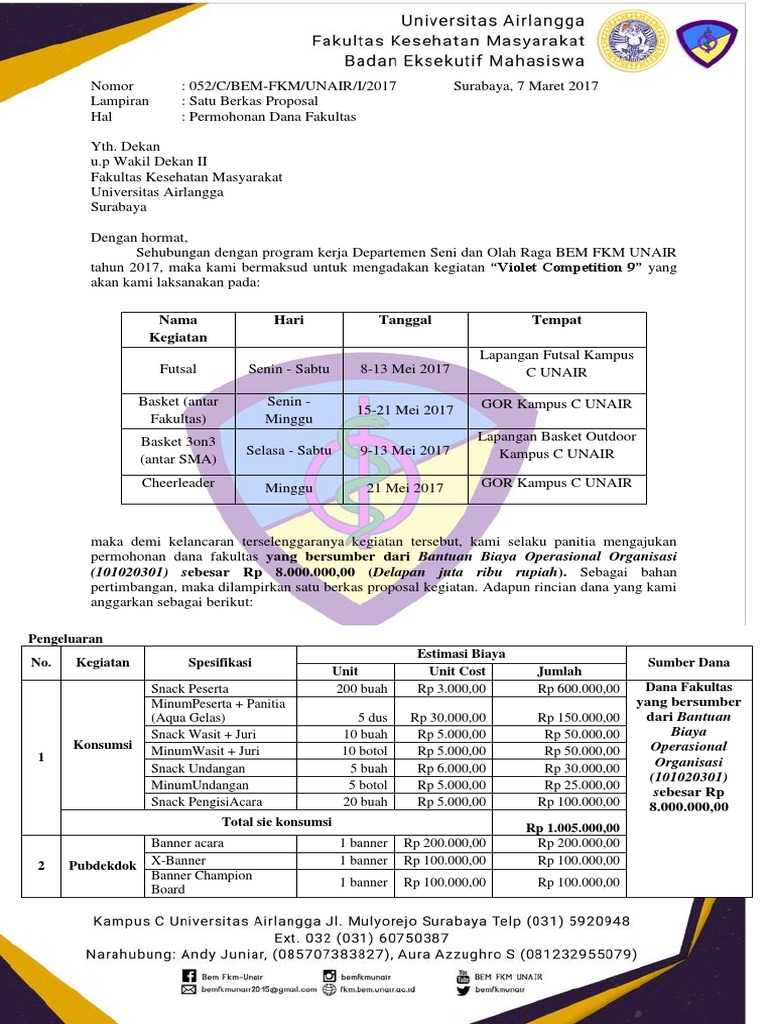 Surat Permohonan Dana FIX | PDF