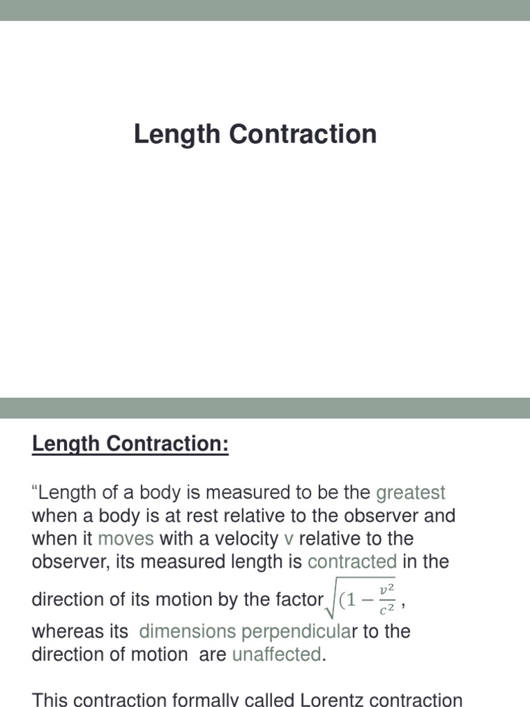 Length Contraction | PDF | Theoretical Physics | Geometry