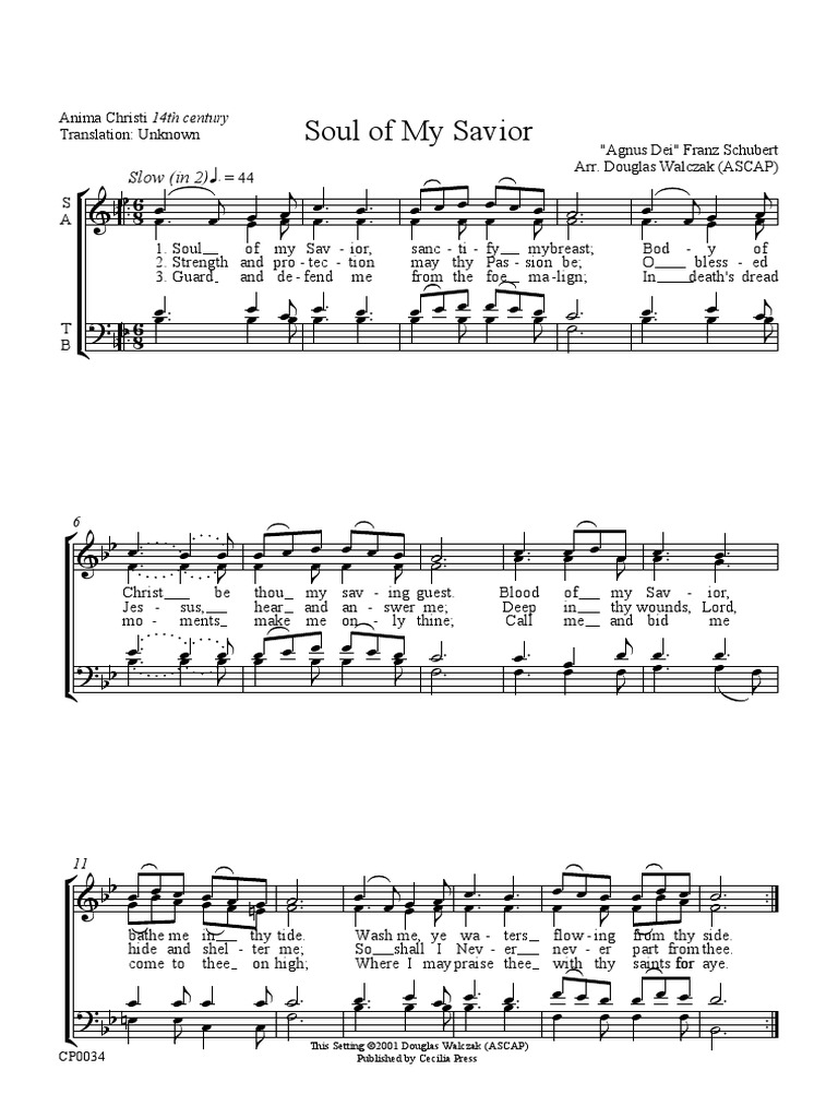 Soul of My Saviour | PDF | Christian Worship And Liturgy