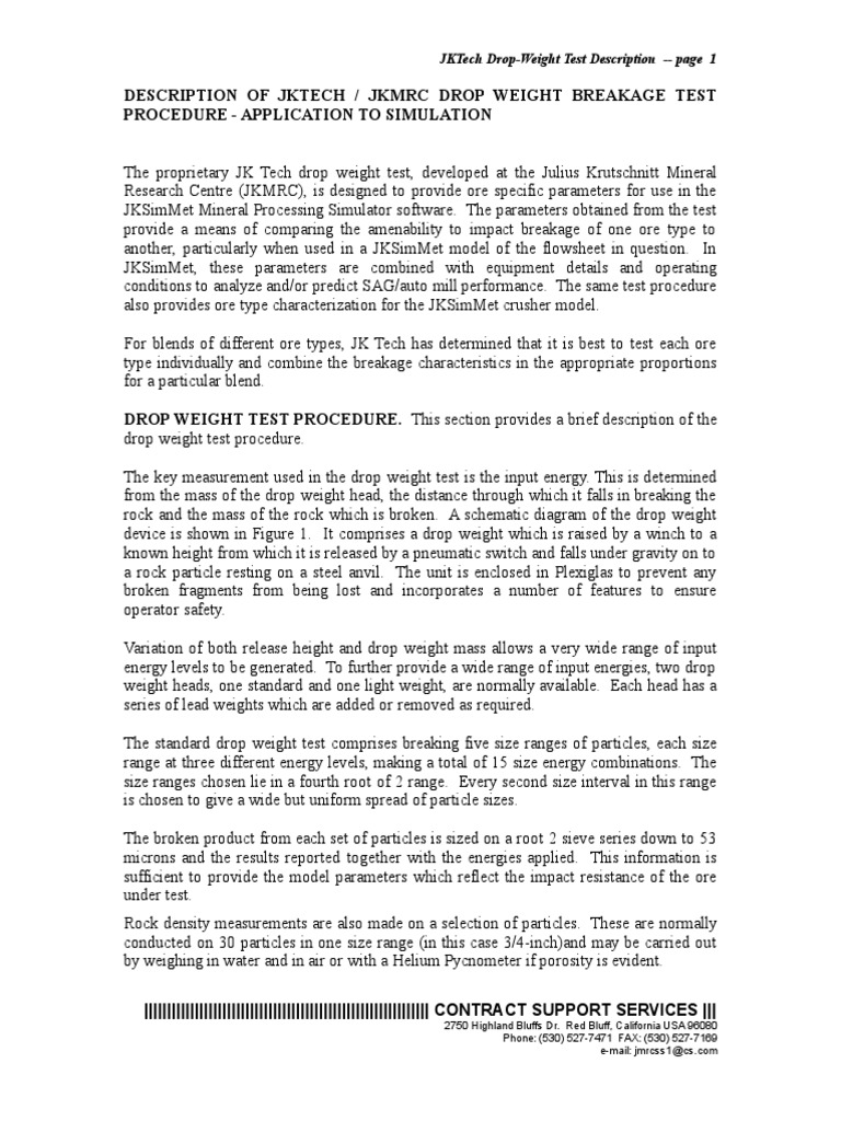 Drop Test Description - 10-04 | PDF | Mill (Grinding) | Mean