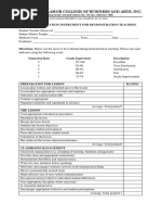 Teaching Demonstration Evaluation Form | PDF | Singing | Music Education
