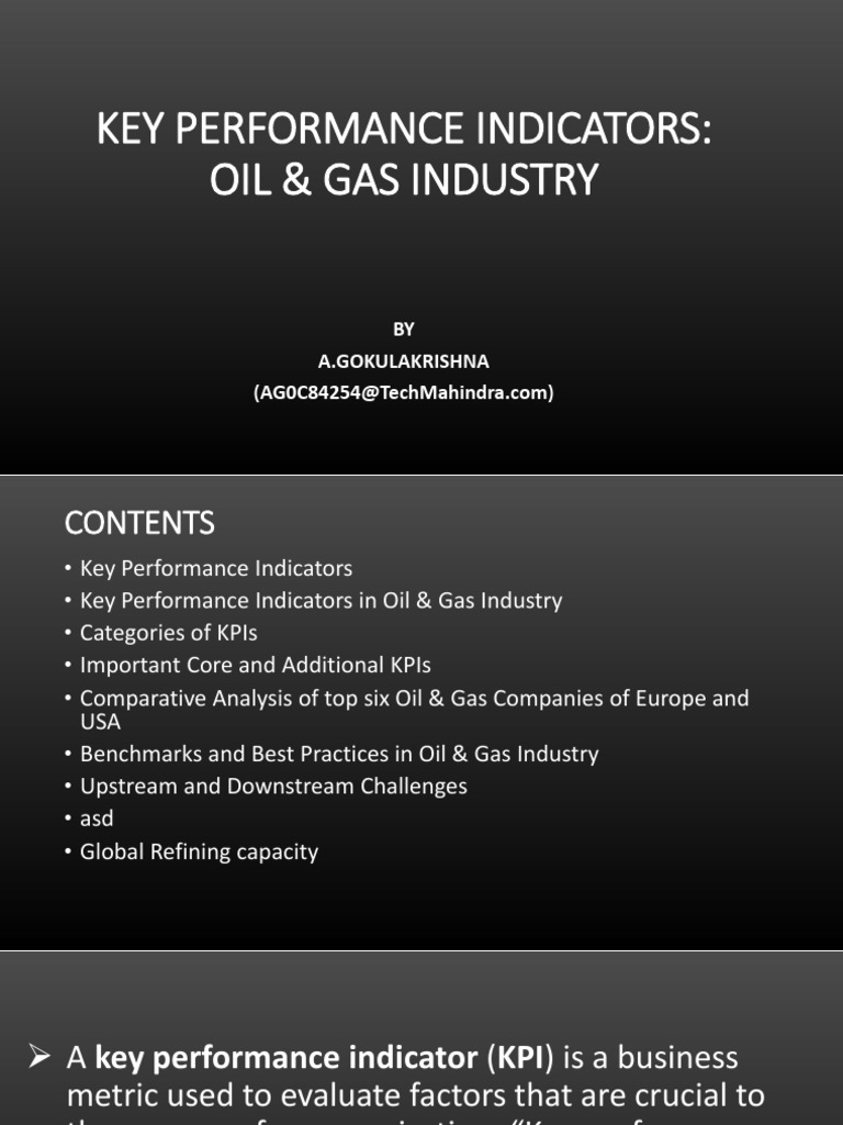 Key Performance Indicators: Oil & Gas Industry: BY A.Gokulakrishna ...