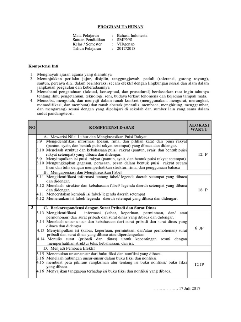 Program Tahunan | PDF