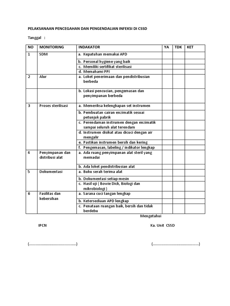 Audit Ppi CSSD | PDF | Teknologi & Rekayasa