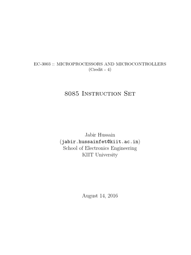 8085 Instruction Set | PDF | Digital Technology | Office Equipment