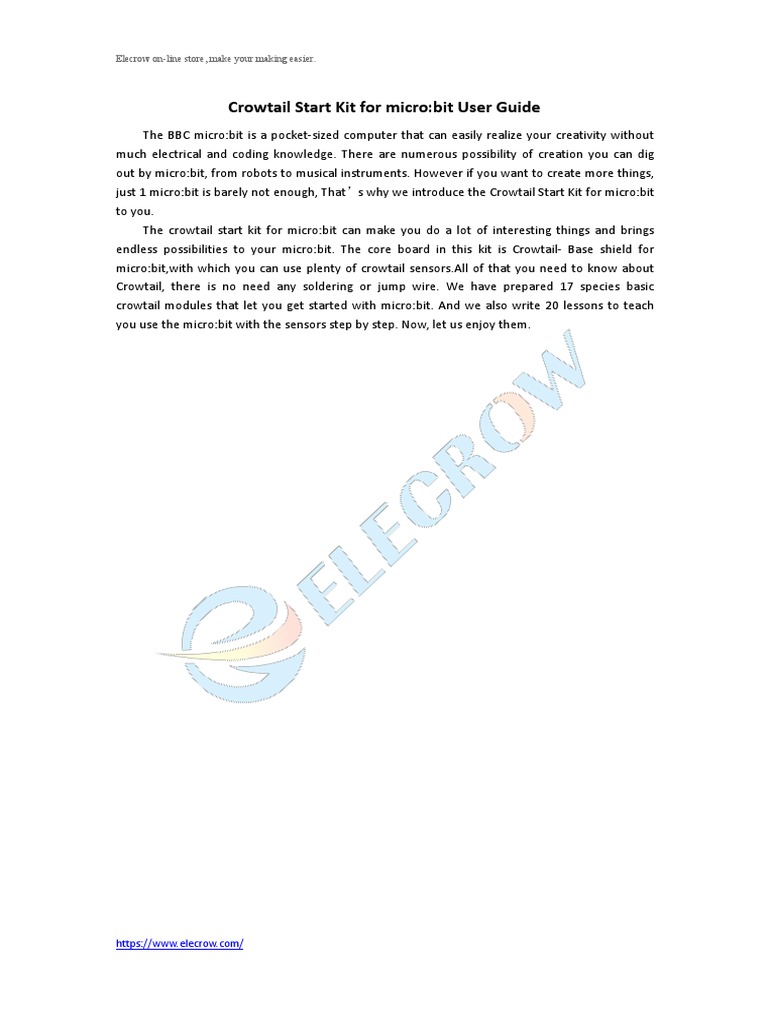 Crowtail Starter Kit For Micro Bit User Manual | PDF | Electric Motor ...