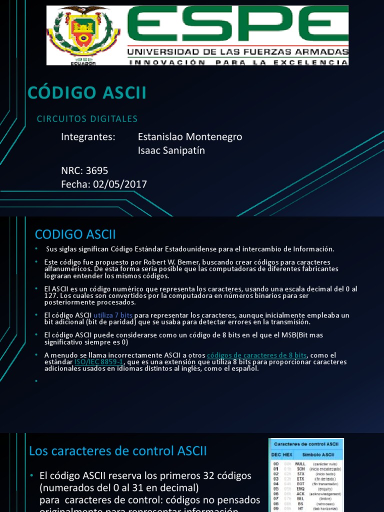 Codigo Ascii y Ejemplo | PDF | Ascii | Poco