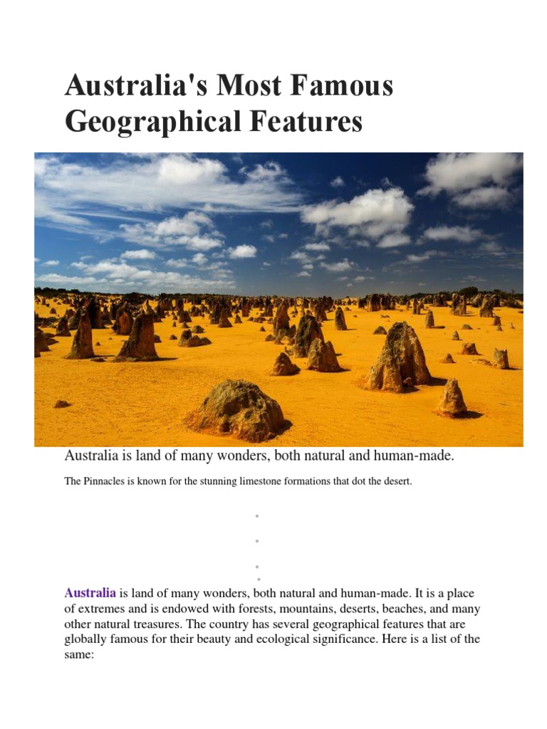 Australia's Iconic Geographical Features | PDF | Coral Reef | Nature