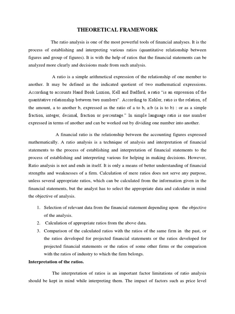 Theoretical Framework: Interpretation of The Ratios | PDF | Working ...