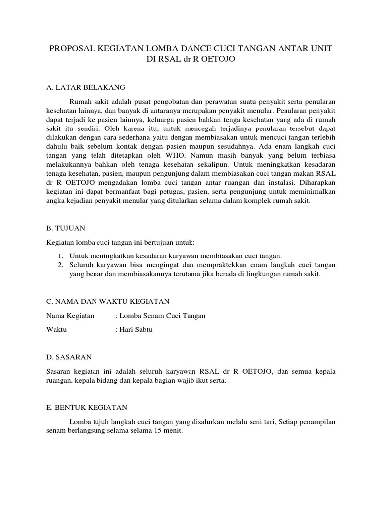Lomba Senam Cuci Tangan RSAL OETOJO | PDF