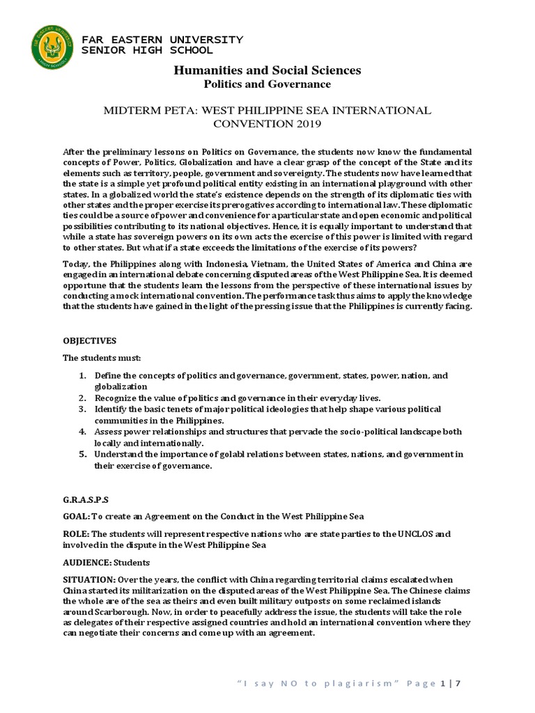 Midterm Peta - South China Sea Negotiations | PDF | Sovereign State ...