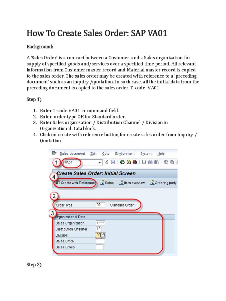 How To Create Sales Order SAP VA01 Backg | PDF | Delivery (Commerce ...
