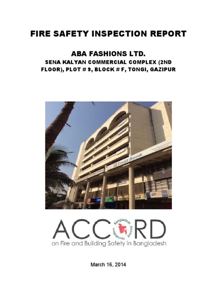 Fire Safety Inspection Report: Aba Fashions LTD | PDF | Fire Safety ...