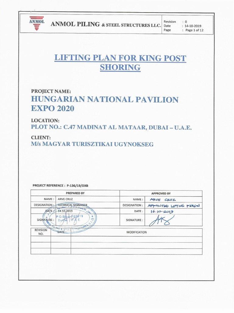 Lifting Plan PDF | PDF