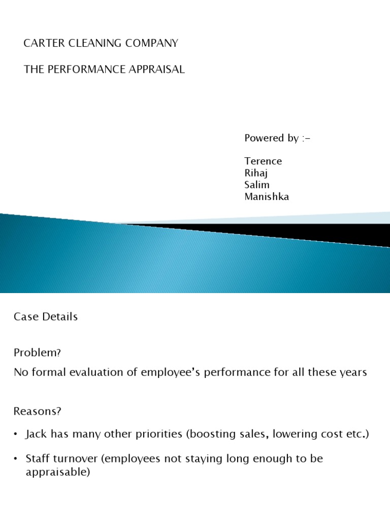 Performance Appraisal at Carter Cleaning | PDF | Performance Appraisal ...