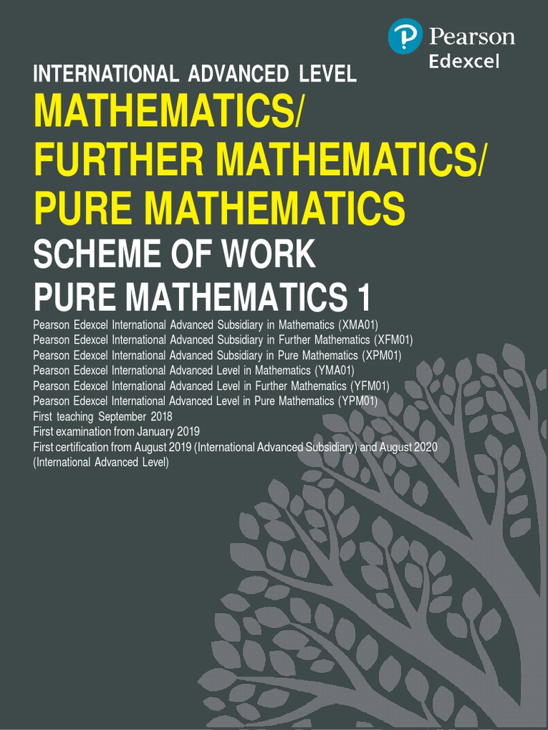 P1 Maths Edexcel IAL Scheme of Work | PDF | Trigonometric Functions ...