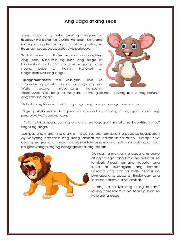 Ang Daga at Ang Leon | PDF