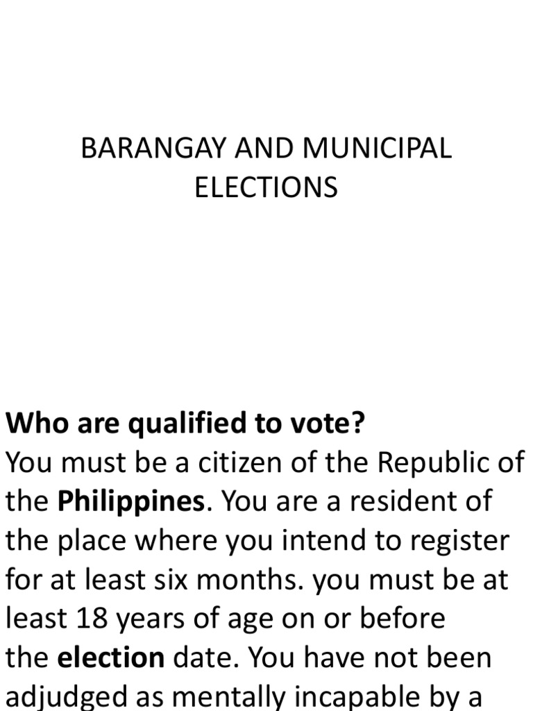 Understanding Municipal Elections in the Philippines: Qualifications ...